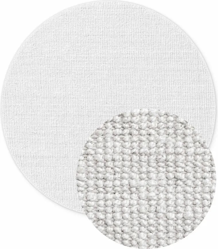 Hanse Home, Kusový koberec Jaipur 106325 White kruh, 160x160 (průměr) kruh, bílá, chodba / předsíň