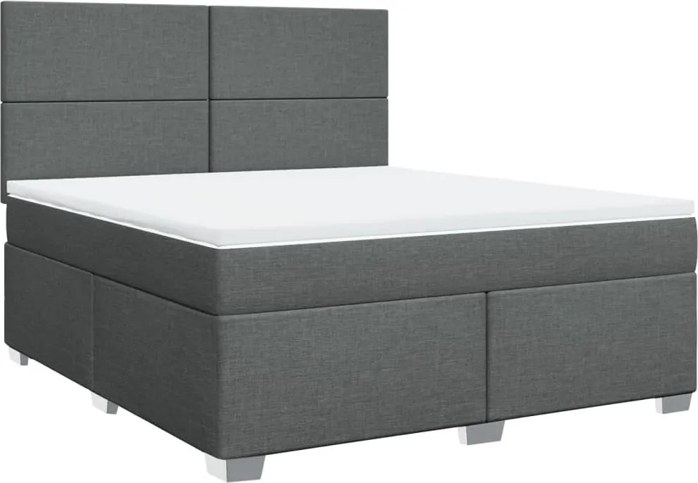 Box spring postel s matrací tmavě šedá 180x200 cm textil 3292861
