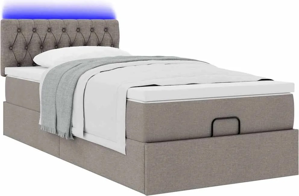 Osmanský rám postele s matrací taupe 80x200cm textil 3312350