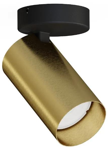 Nowodvorski Mono I, bodové otočné svítidlo GU10 Barva: Černá/zlatý ring, Varianta: Podélná monturka s vypínačem