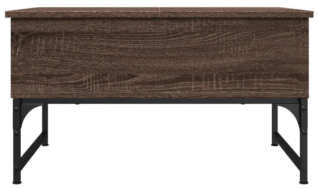 Konferenční stolek hnědý dub 70x50x40 cm kompozitní dřevo a kov - Default Title