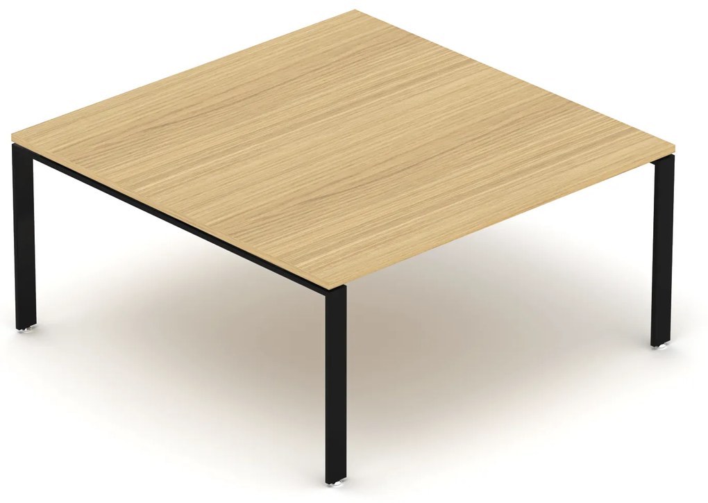 NABYTEK-DESIGNOVY.CZ - DESK16160U - Konferenční stůl EPIC (více os.), 160/180cm, ocelová podnož U, (deska v celku), dub/černá