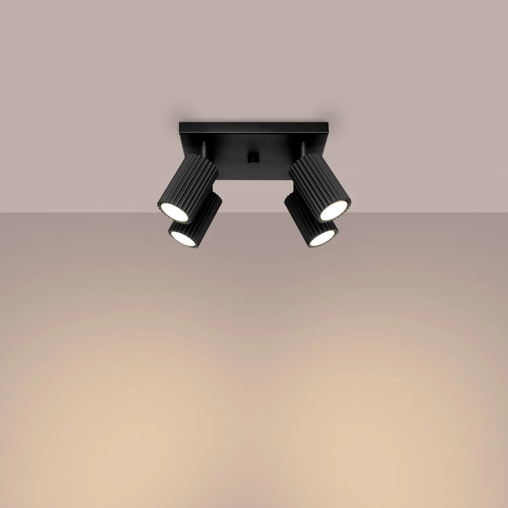Sollux Lighting Stropní svítidlo KARBON 4 Černá