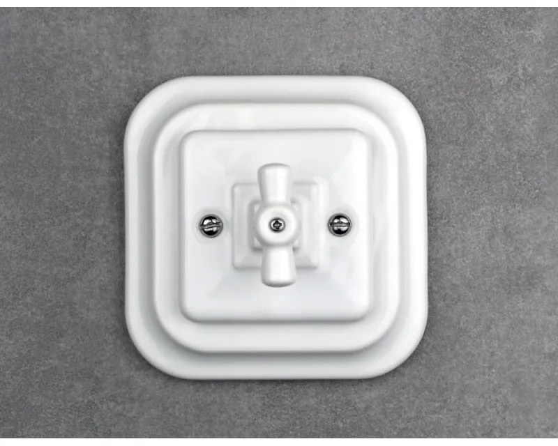 Elhard Hranatý keramický rámeček jednoduchý, bílý KV3101W
