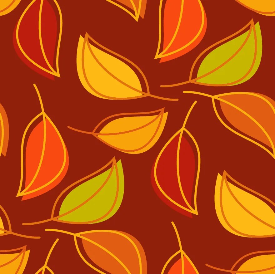 Padající listí v teplých odstínech