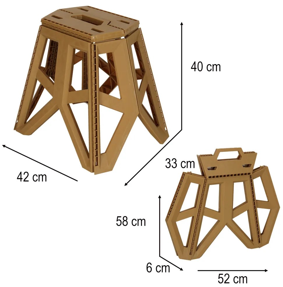 KIK KX3294 Skládací kempingová stolička 39,5 cm, béžová
