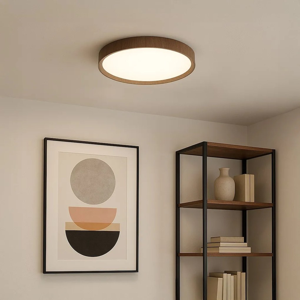Stropní LED svítidlo Forest, 1x LED 24w, 4000k, (fi 39cm), imitace dřeva