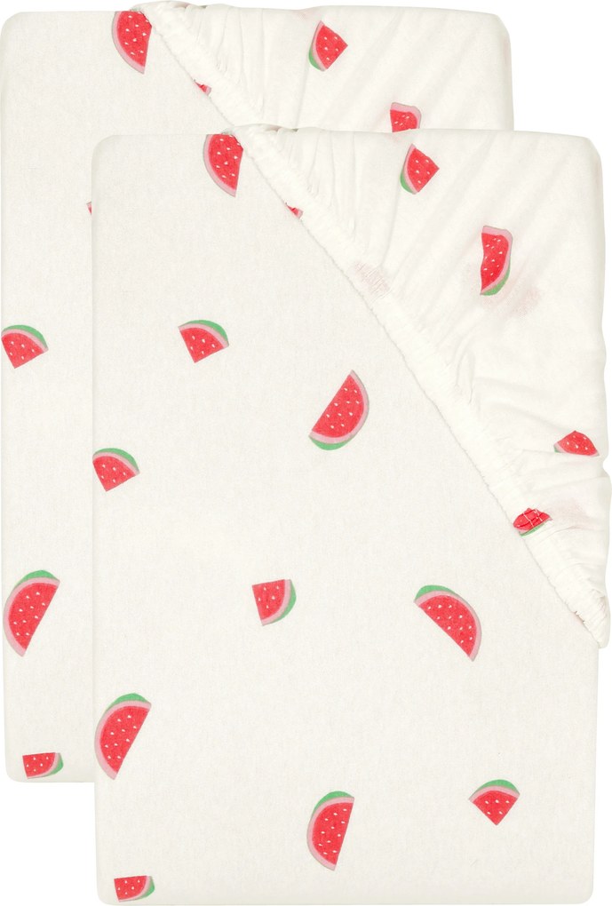 Livarno® Sada žerzejových napínacích prostěradel, 90-100 x 200 cm, 2dílná, meloun
