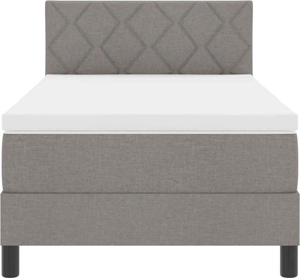 Postel s boxspringem s čelo Taupe 90 x 200 cm textil 3338738
