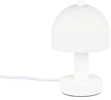 Bílá stolní lampa se skleněným stínidlem (výška 19 cm) Glenn – Reality