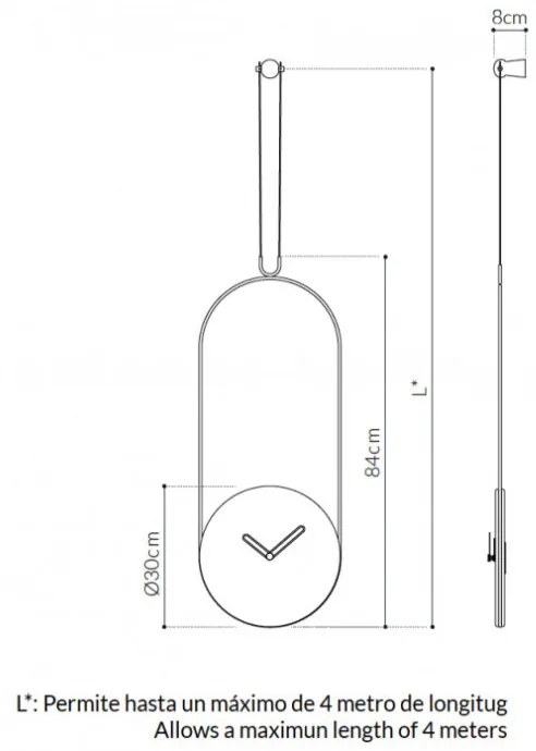 Designové nástěnné hodiny Nomon Colgante Calacatta 90cm