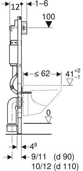 Geberit Duofix WC modul 112 cm s nádržkou Delta 12 cm, 4/2 litry, 458.129.00.1