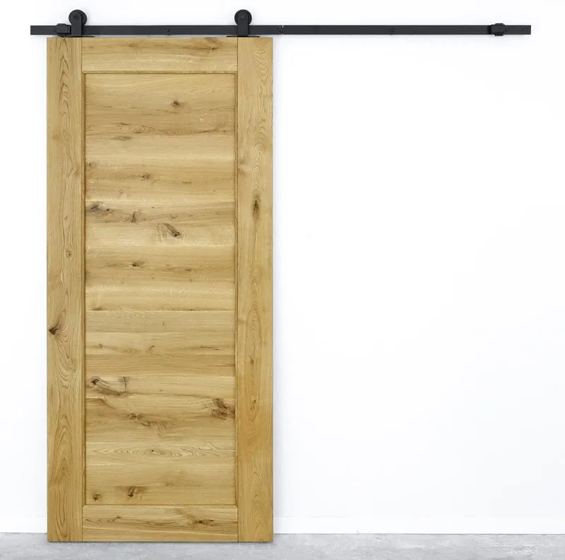 Posuvné dubové dřevěné dveře jednokřídlé RUSTIC přírodní olej - VÝPRODEJ