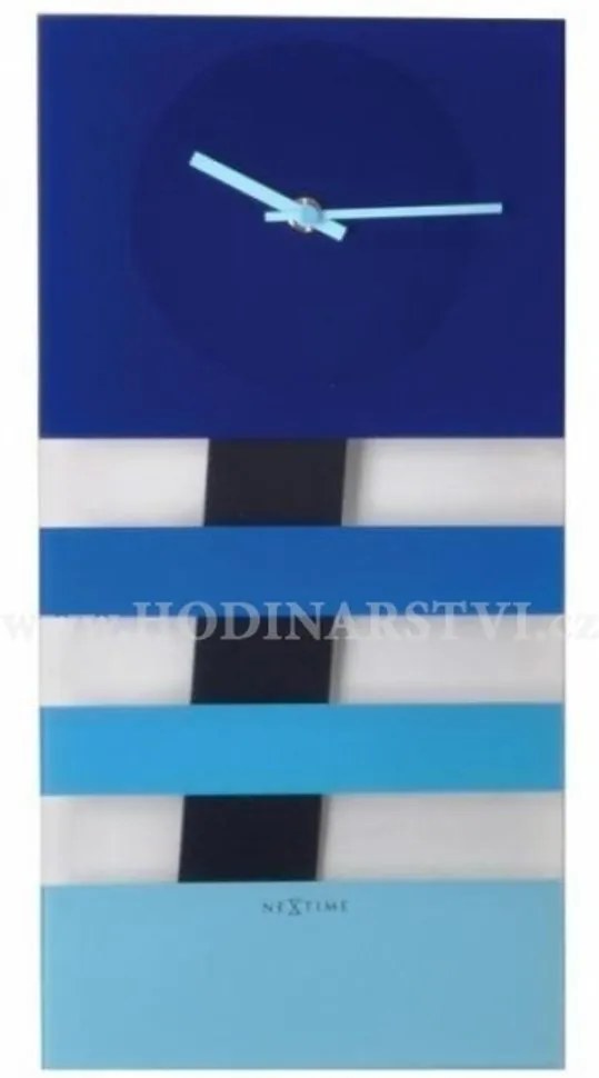 Hodiny NEXTIME 2855bl BOLD STRIPES 38x19cm