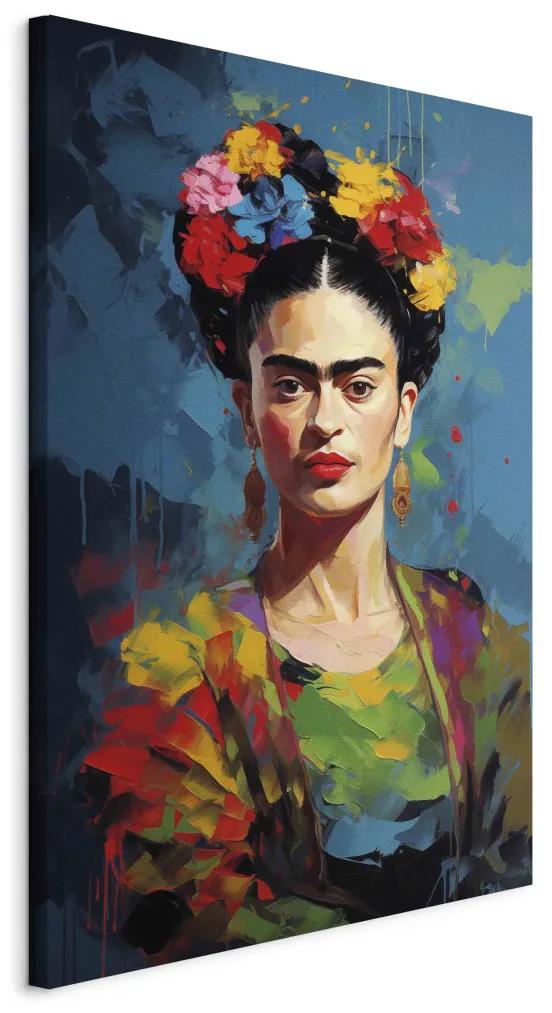 Frida Kahlo - Colorful Portrait With Visible Brushstrokes [Large Format]
