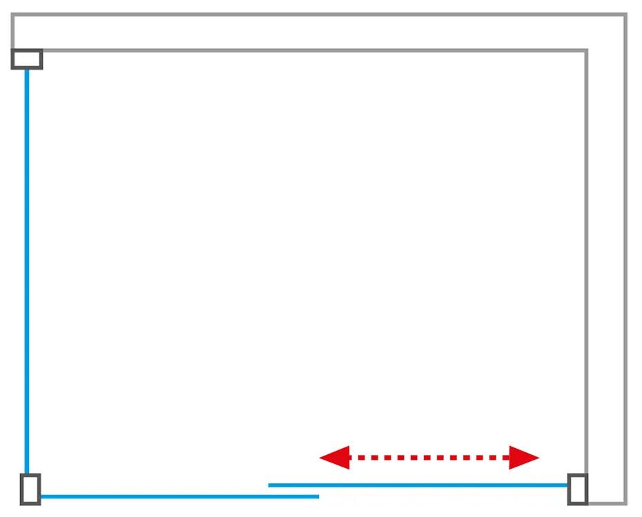 Roth EXCLUSIVE LINE ECD2P+ECDBN Sprchový kout obdélníkový 130x100 cm Profil: Lesk, Sklo: Hladké čiré