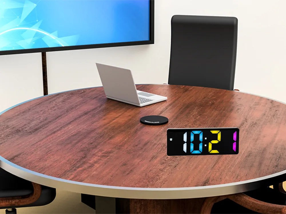 Verk Group DIGITÁLNÍ BUDÍK ELEKTRONICKÝ TEPLOMĚR BAREVNÝ BUDÍK DATUM SNOOZE