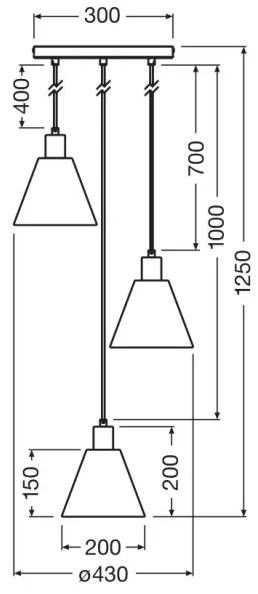 Ledvance - Lustr na lanku DECOR RAFFIA 3xE27/15W/230V rafie