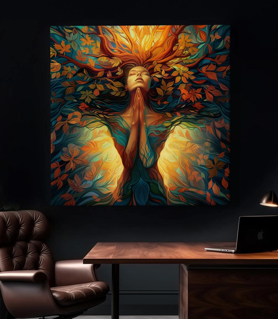 Obraz na plátně - Strom života Idris se modlí FeelHappy.cz Velikost obrazu: 120 x 120 cm