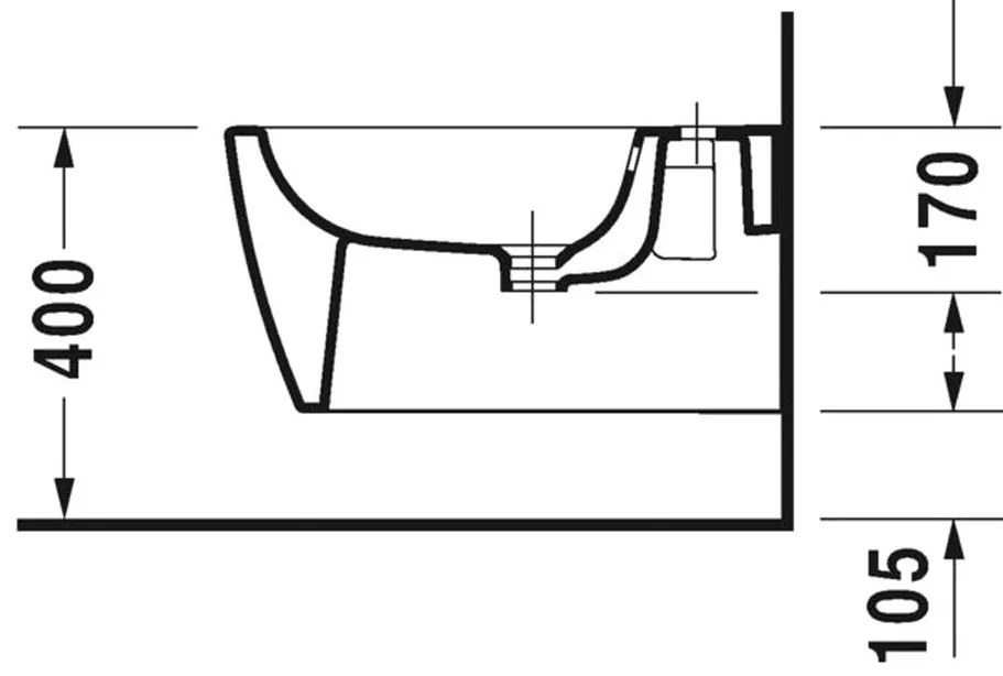 Duravit ME by Starck - závěsný bidet 37x57 cm, 2288150000