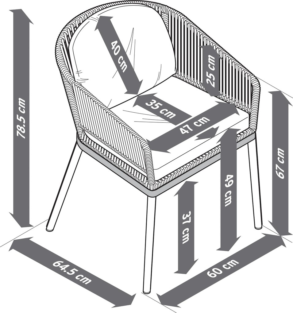 Tchibo - Zahradní židle s textilním výpletem - barva: černá