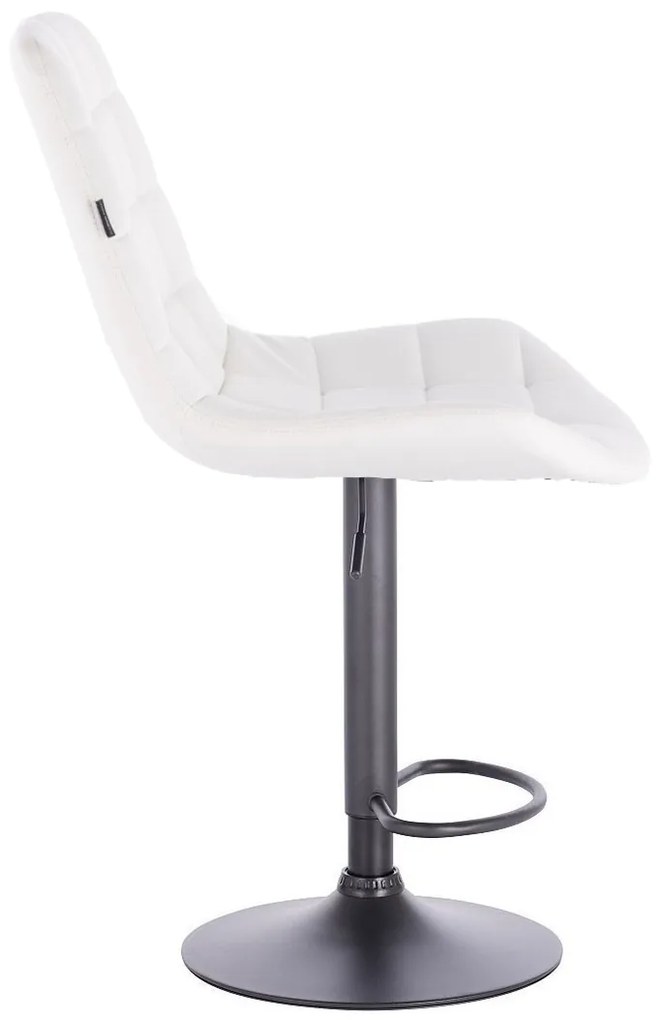 Barová židle PARIS - bílá na černé podstavě