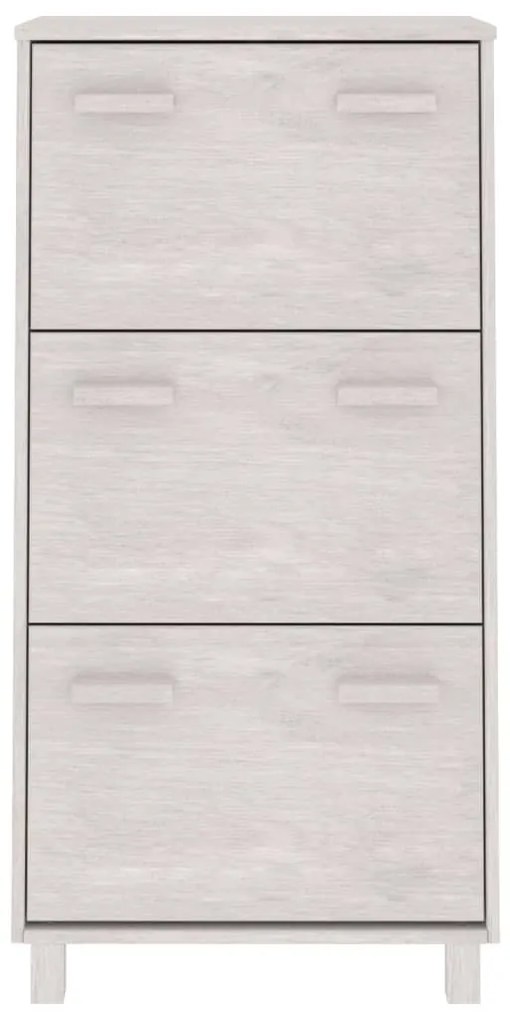 Botník HAMAR bílý 59,5 x 35 x 117 cm masivní borovice - Default Title