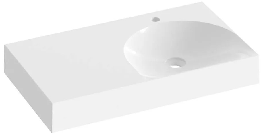 Ravak Lite - Umyvadlo 80x45 cm, bez přepadu, otvor pro baterii, bílá XJXL1280000