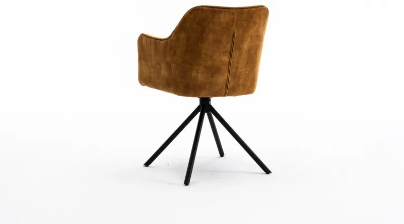 Designová židle Verona hořčicová žlutá otočná/ 44157