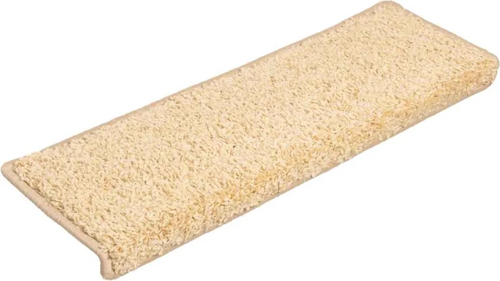 Schodové rohože 20 ks 65 x 21 x 4 cm krémové s obdélníkovým okrajem 3365855