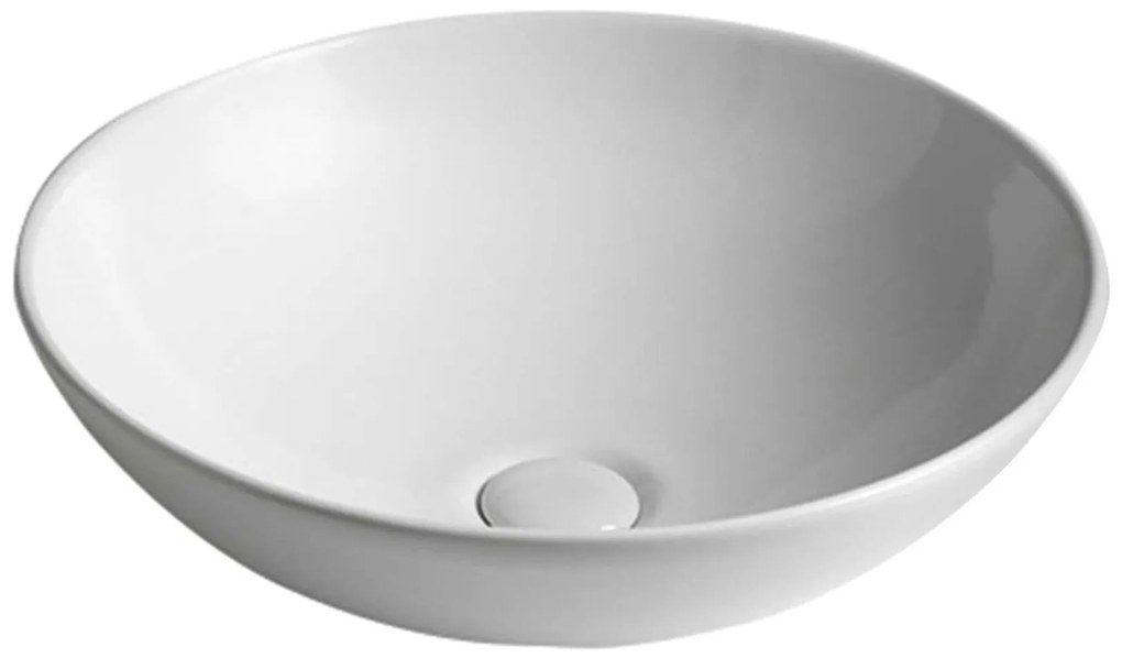 Sapho - Umyvadlo Dimp, průměr 46 cm, bez otvoru pro baterii, bez přepadu, bílá WH060