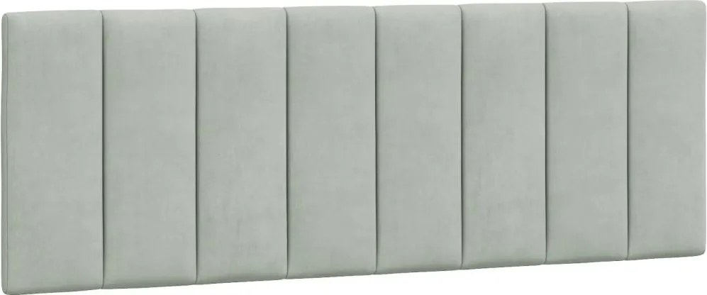 Postel s matrací Hanko světle šedá 140 x 190 cm samet 3208592