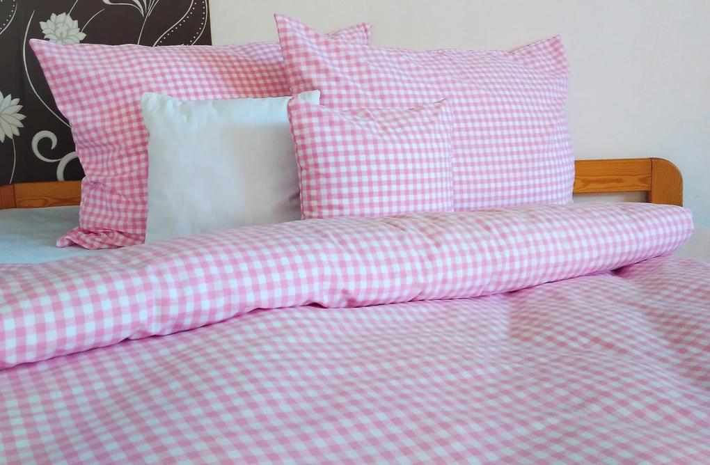 Veratex Tkané bavlněné povlečení HOTELOVÝ uzávěr 70x90 - 140x200 cm kanafas růžové srdíčko  Bavlna