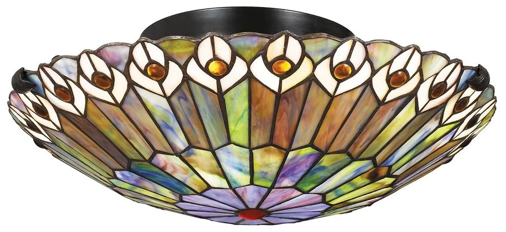 Elstead Quoizel WATKINS vitrážové stropní svítidlo/2xE27/42 cm