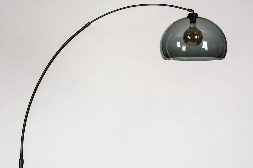 Stojací oblouková lampa Adamo Deep Grey Smoke