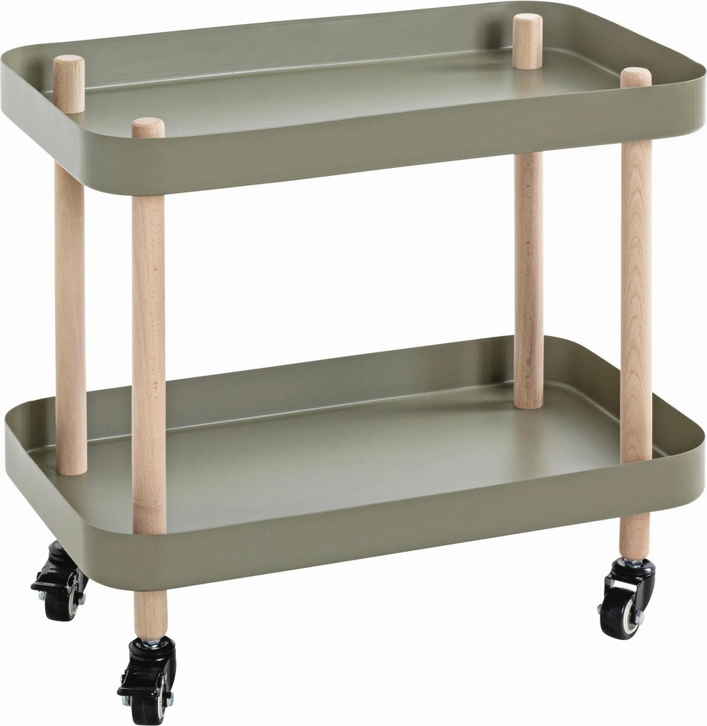 XXXLutz SERVÍROVACÍ VOZÍK, zelená, přírodní barvy, barvy buku, 50/30/47 cm - Barové vozíky - 001931044303