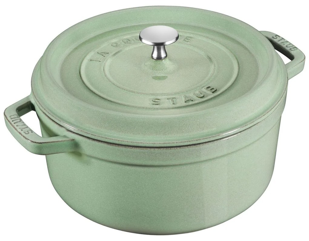 Staub Cocotte hrnec kulatý 24 cm/3,8 l šalvějově zelená, 11024115