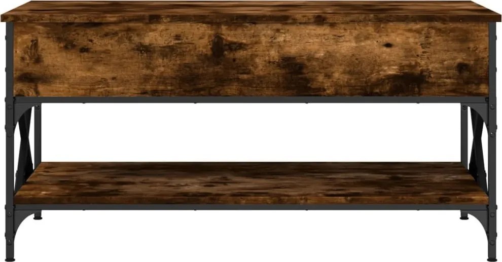 vidaXL Konferenční stolek 100x50x50 cm kompozitní dřevo a kov [845358] Barva: hnědý dub