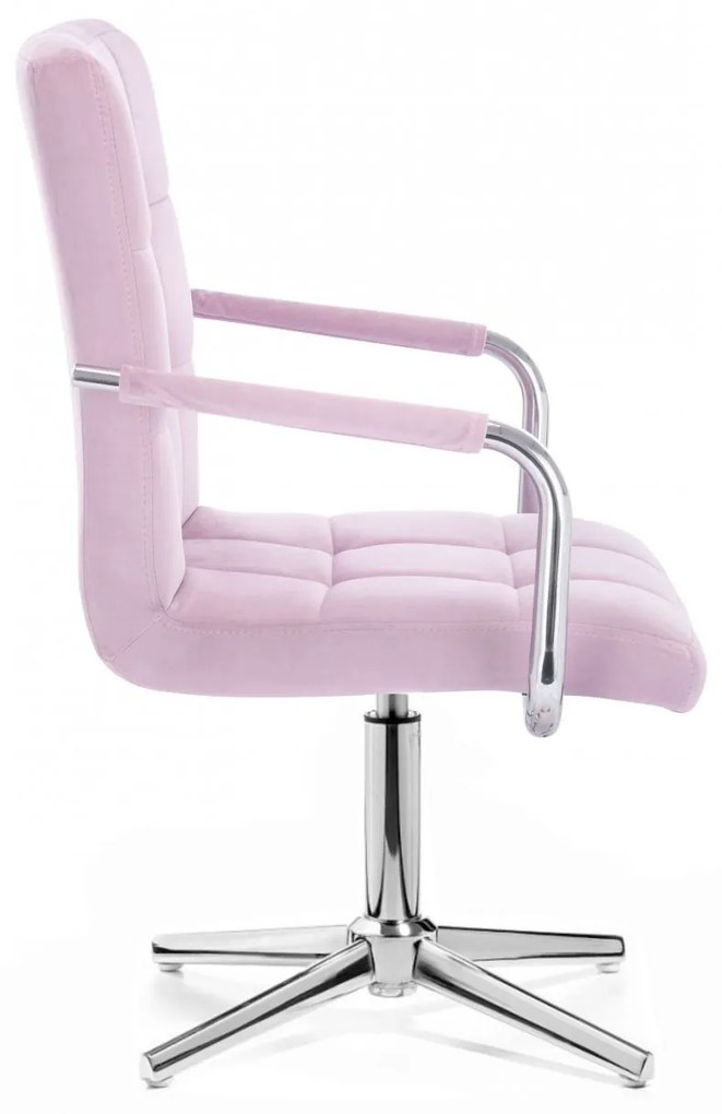 LuxuryForm DESIGN Otočná židle VERONA VELUR na stříbrném kříži - levandule