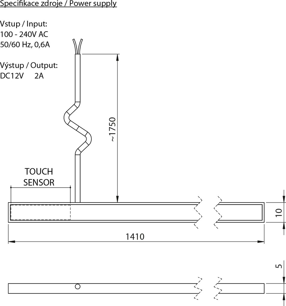 Sapho Sapho, LOREA LED pásek 141cm, 1,4W, teplá bílá