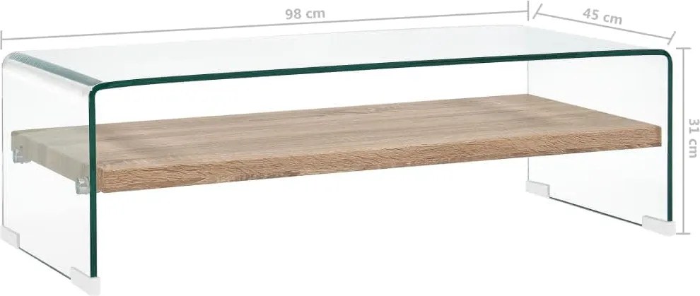 Konferenční stolek čirý 98 x 45 x 31 cm tvrzené sklo 284743