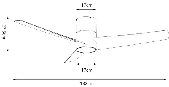 ZEVENTI - LED Stropní ventilátor BARROSA LED/18W/230V Wi-Fi Tuya bílá + DO