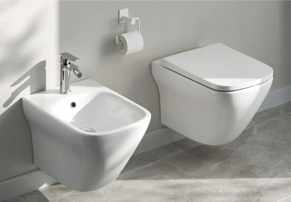 Cersanit Larga Square CleanOn, závěsná wc mísa bez sedátka, bílá, K120-004