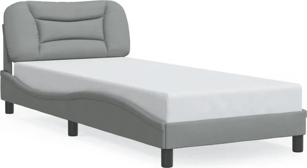 Rám postele s LED bez matrace Hvar Světle šedá 80x200 cm Látka 3213662
