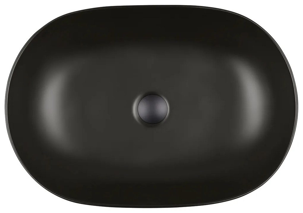 Oltens Hamnes Thin umyvadlo 60.5x41.5 cm oválný na pult černá 40320300