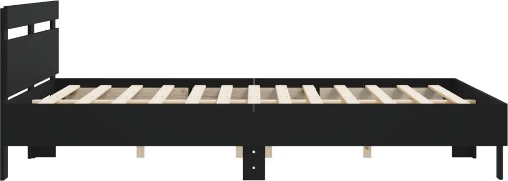 Rám postele s čelem černý 160 x 200 cm kompozitní dřevo 3207407