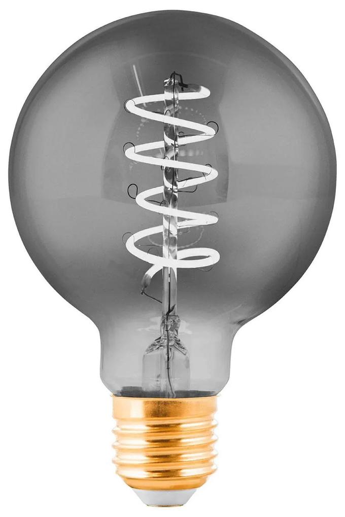 LED žárovka Globe E27 4W černá-transparentní Ø 8cm