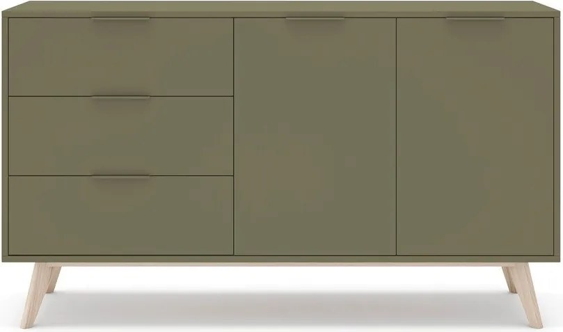 Zelená matná komoda 140x81x40 cm Campus – Marckeric