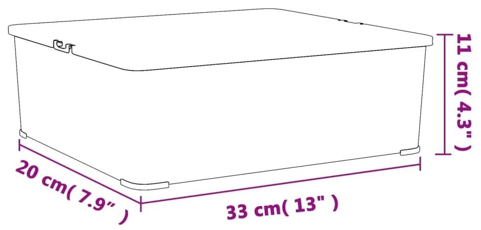 Plastové úložné boxy 6 ks 5 l stohovatelné - Default Title