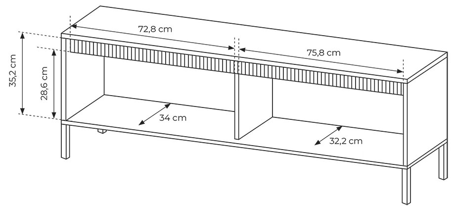 SENSO c | TV stolek RTV 153 2D | 153,5 cm | černá